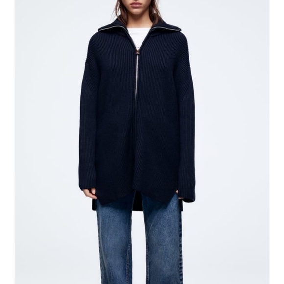 Zara | Sweaters | Zara Zipper Knit Cardigan | Poshmark